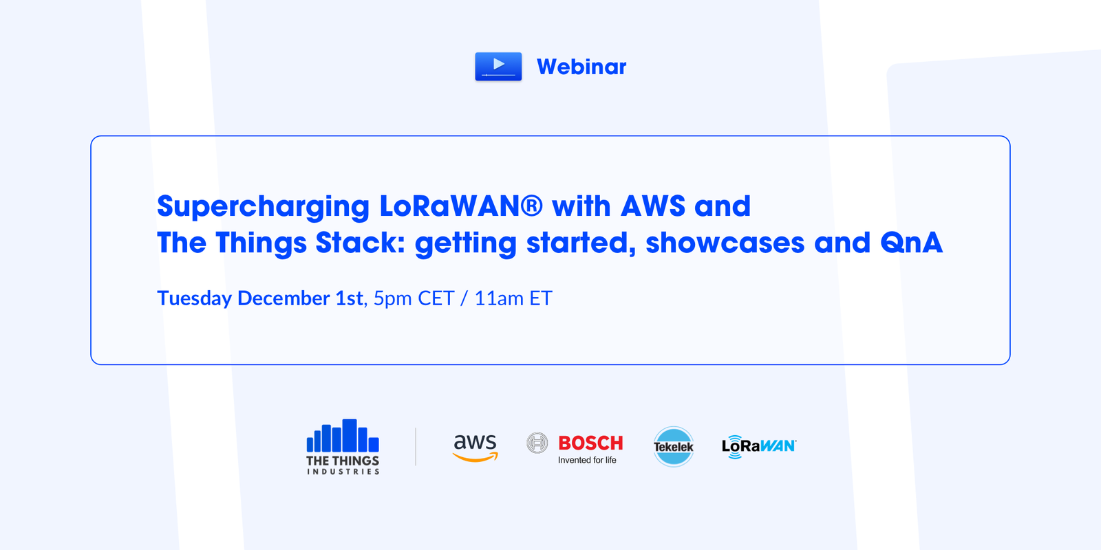 Webinar: Supercharging LoRaWAN with AWS and The Things Stack | The Things Industries